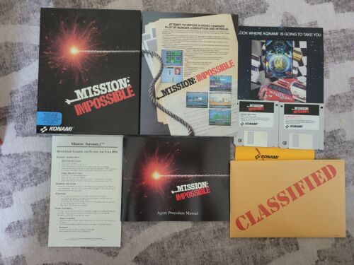 Mission Impossible Konami PC Game 3.5" disks [MS-DOS | Tandy]