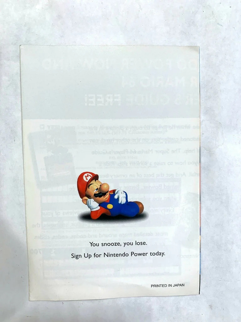 Super Mario 64 N64 Free Player's Guide Offer Nintendo Power